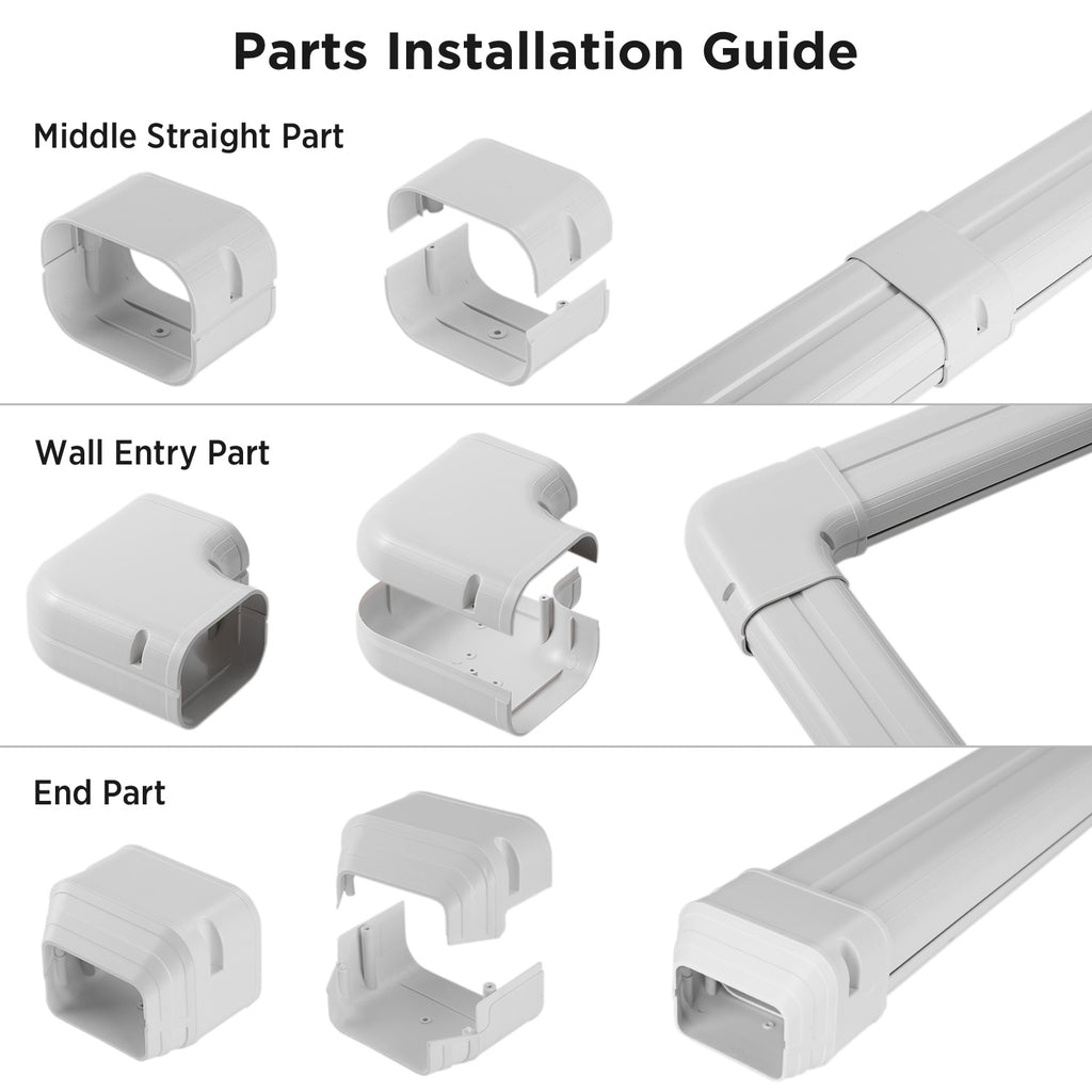 Decorative PVC Line Cover Kit for Mini-Split AC – TOSOT Direct